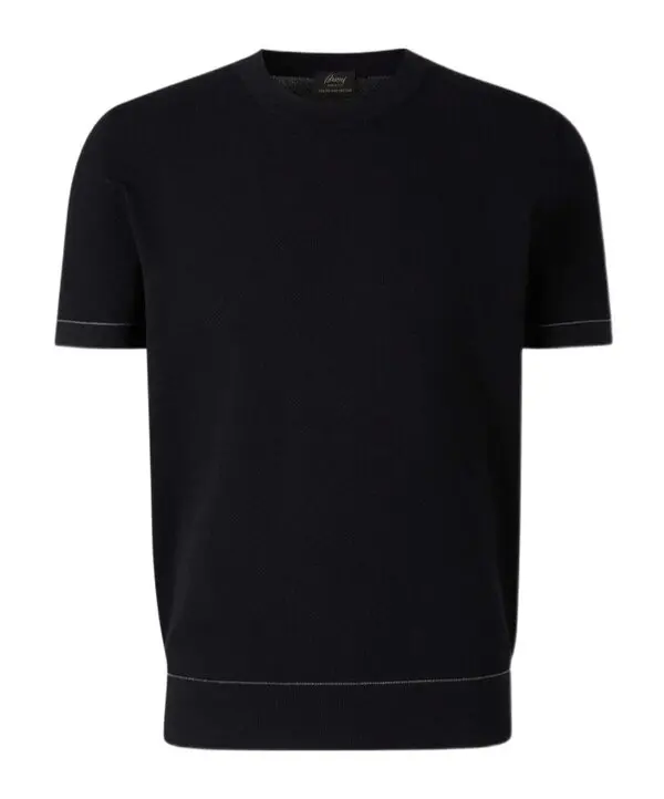 Brioni Short Sleeve Crewneck T-shirt - Midnight Blue