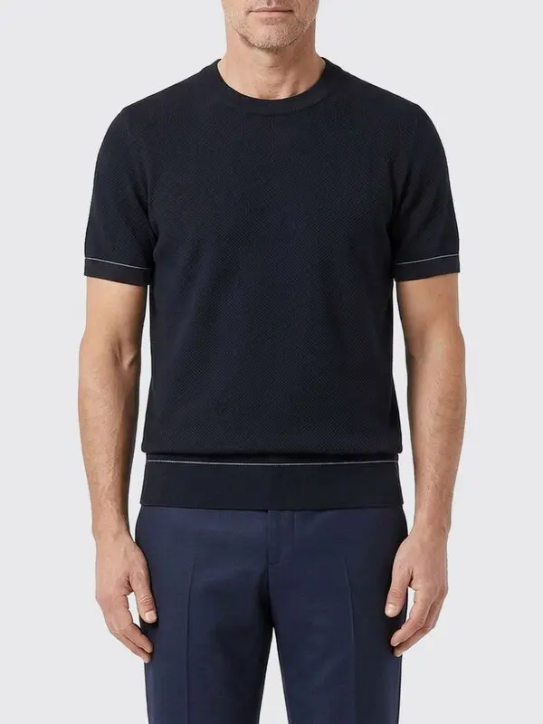 Brioni Short Sleeve Crewneck T-shirt - Midnight Blue