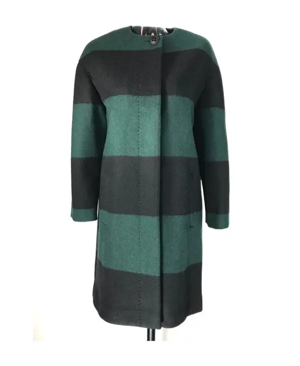 Max Mara Striped Coat - Green