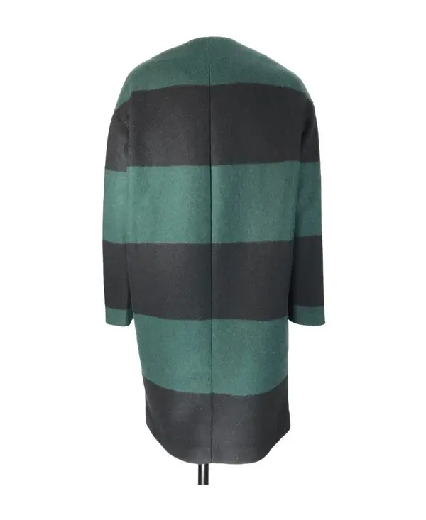 Max Mara Striped Coat - Green