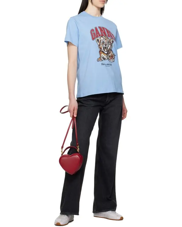GANNI Graphic Animal Print T-shirt - Blue