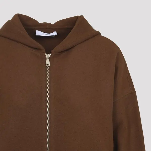 Max Mara Wool Zip-up Hoodie - Brown