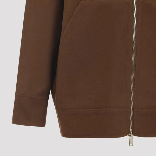 Max Mara Wool Zip-up Hoodie - Brown