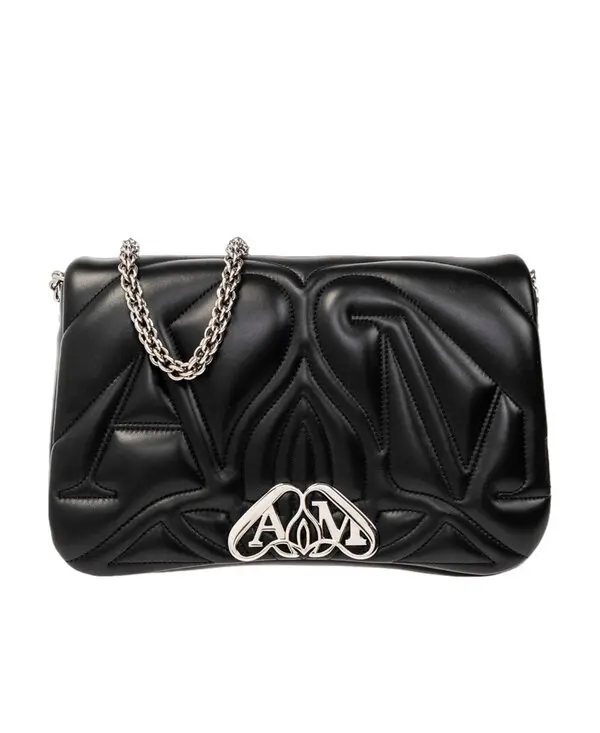 Alexander McQueen The Seal Quilted Shoulder Bag - Black
