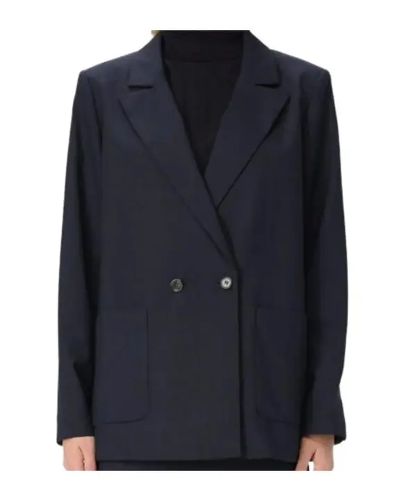 A.p.c. Double-breasted Suit Jacket With Lapels And Pockets