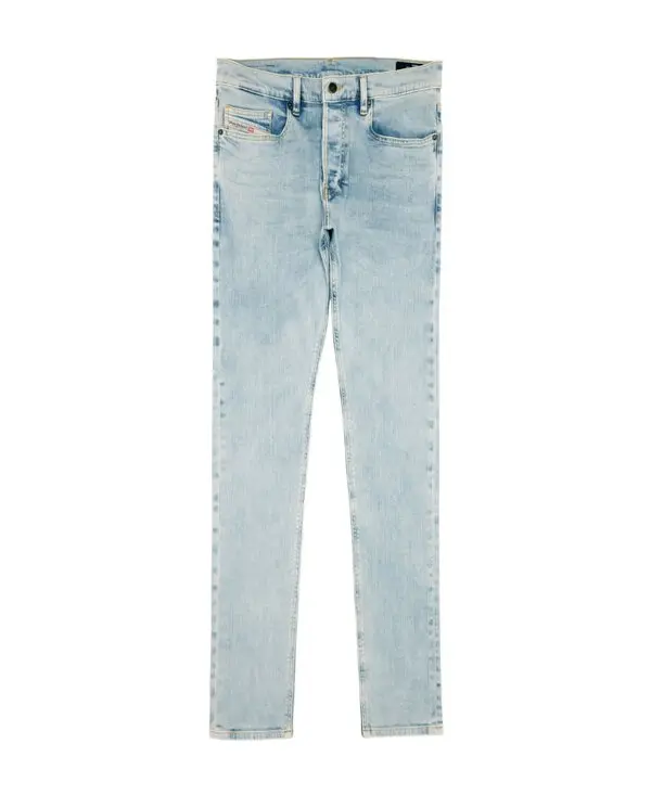 DIESEL® Slim Straight-leg Jeans In Light Wash Stretch Denim - Blue