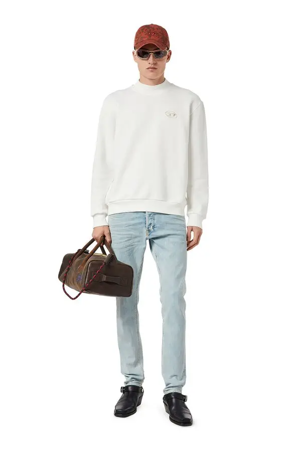 DIESEL® Slim Straight-leg Jeans In Light Wash Stretch Denim - Blue