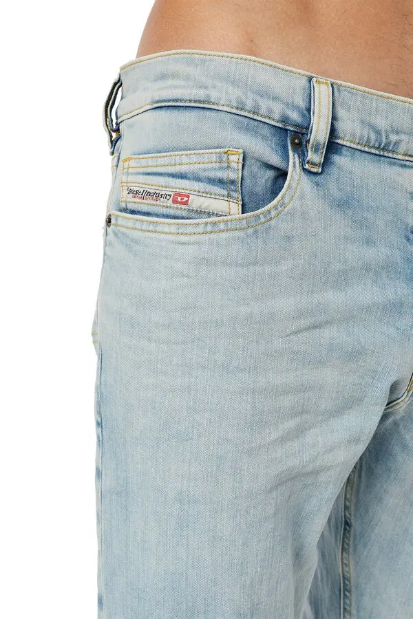 DIESEL® Slim Straight-leg Jeans In Light Wash Stretch Denim - Blue
