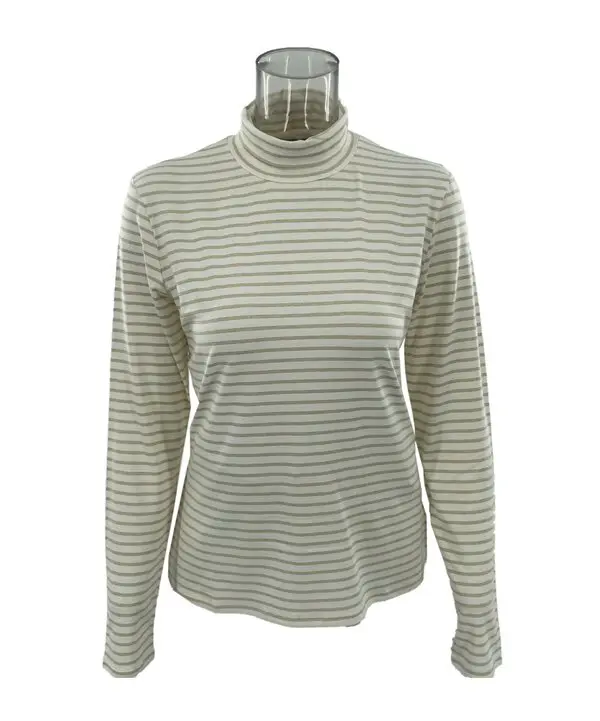Max Mara Striped High Neck Long Sleeve Top