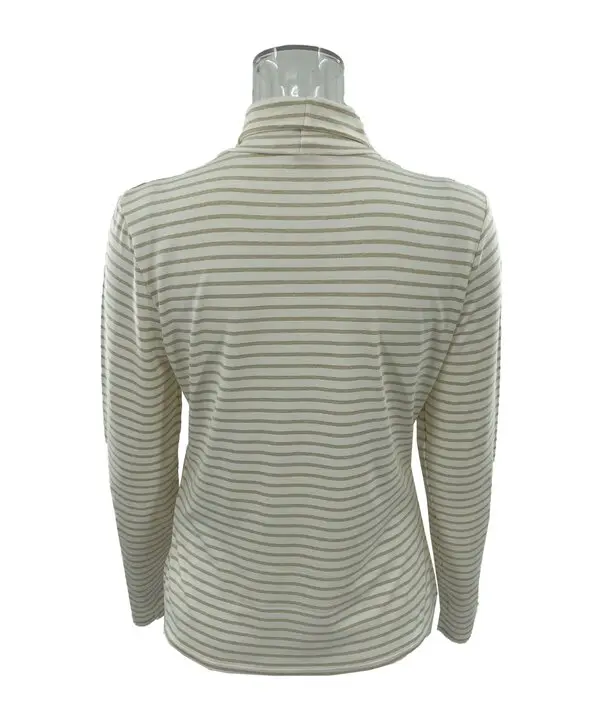 Max Mara Striped High Neck Long Sleeve Top