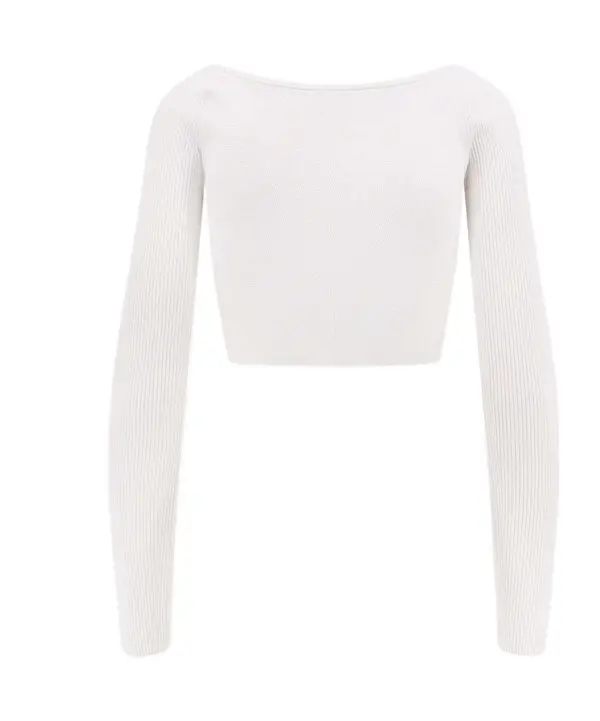 DIESEL® Ribbed Knit Off-the-shoulder Cropped Top