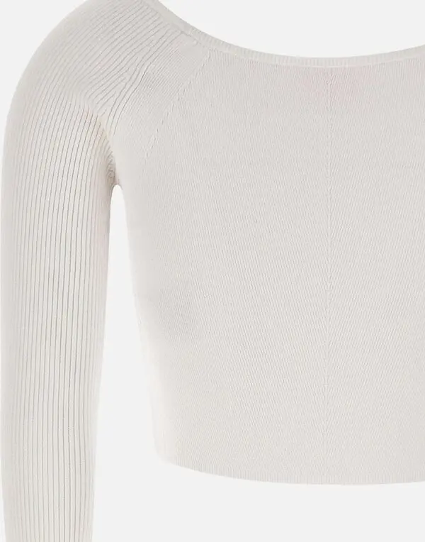 DIESEL® Ribbed Knit Off-the-shoulder Cropped Top