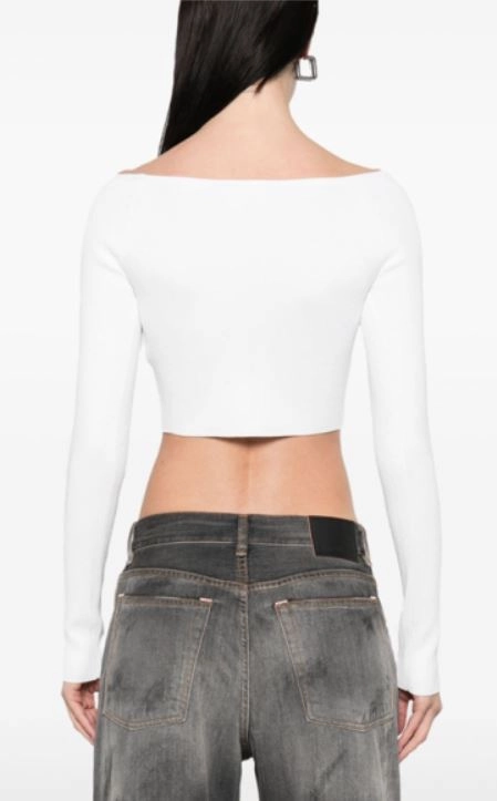 DIESEL® Ribbed Knit Off-the-shoulder Cropped Top