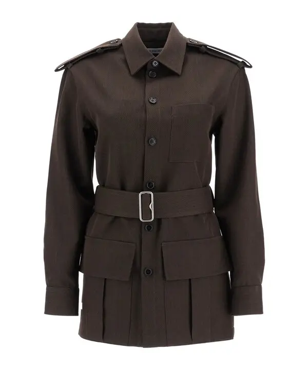 Burberry Belted Waist Buttoned Jacket