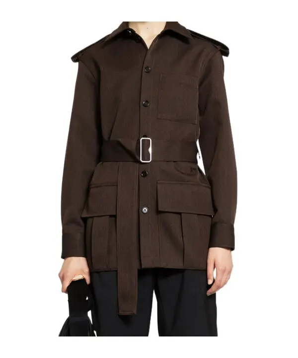 Burberry Belted Waist Buttoned Jacket