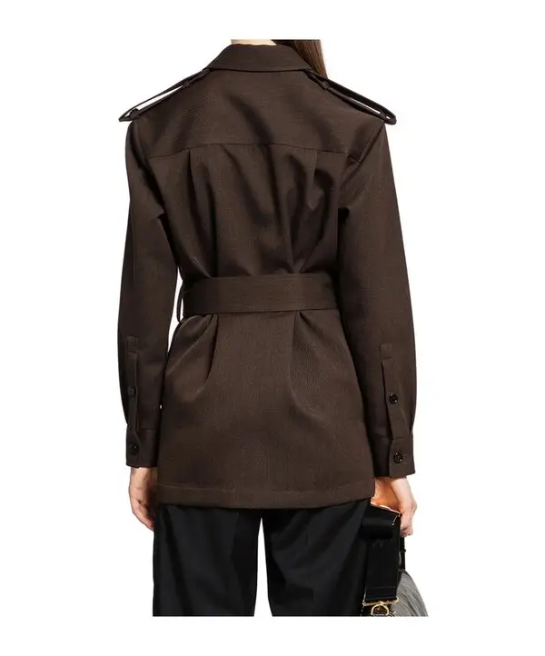 Burberry Belted Waist Buttoned Jacket