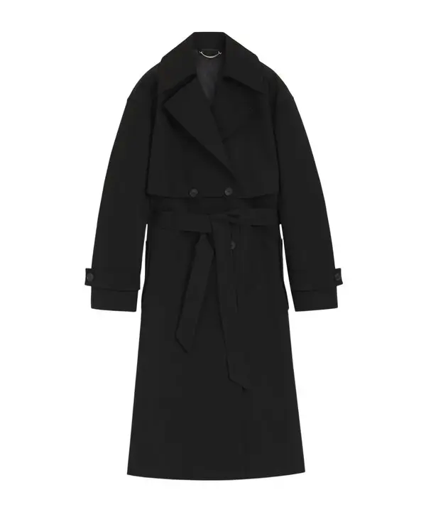 Hugo Boss Belted Trench Coat In Stretch Cotton