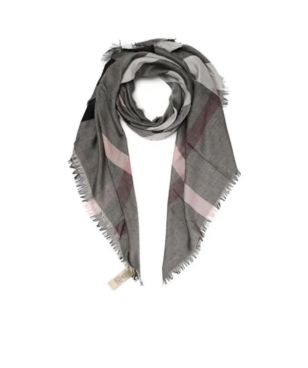 Burberry Plaid Detail Scarf - Multicolor