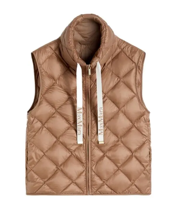 Max Mara Water-repellent Nylon Canvas Gilet - Brown