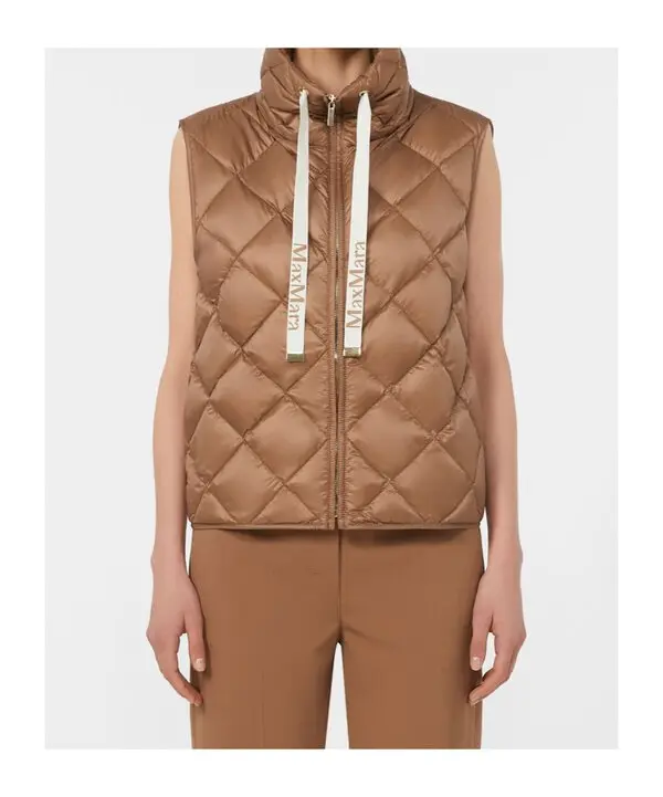 Max Mara Water-repellent Nylon Canvas Gilet - Brown