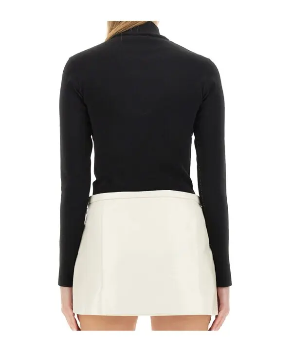 COURREGES Logo Intarsia High Neck Jumper