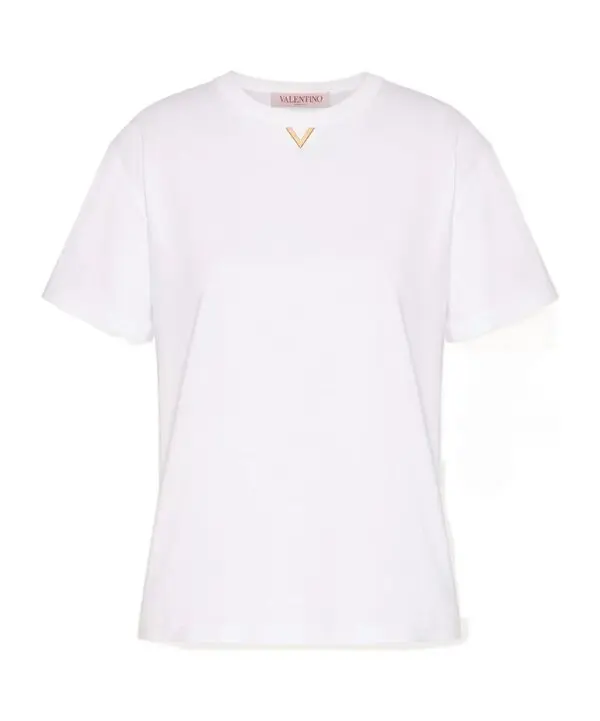 Valentino Garavani Vlogo Plaque Crewneck T-shirt - White