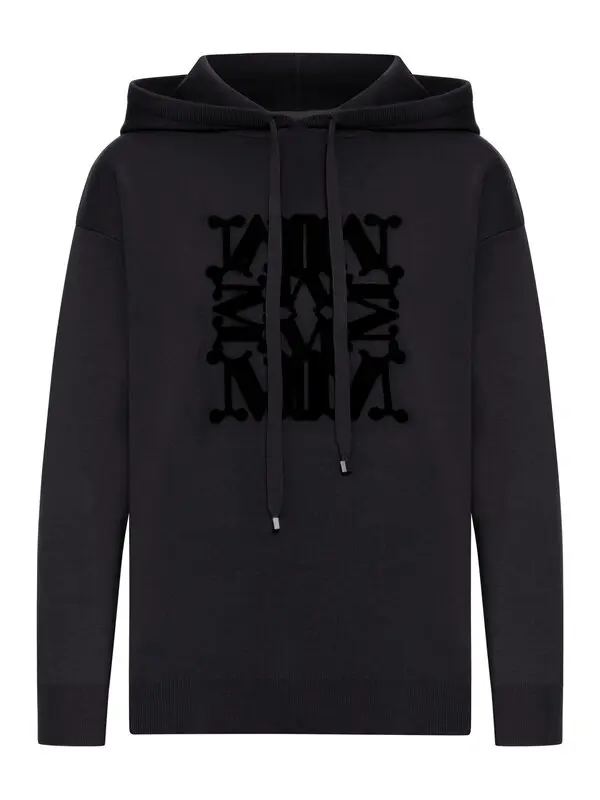 Max Mara Drawstring Knitted Hoodie - Black