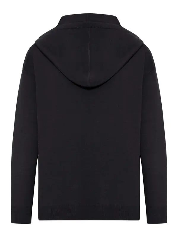 Max Mara Drawstring Knitted Hoodie - Black