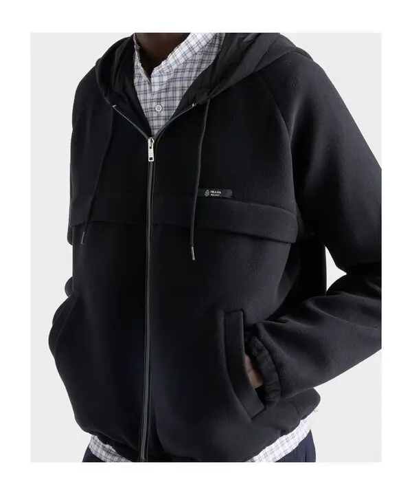 Prada Zip-up Hooded Jacket - Black