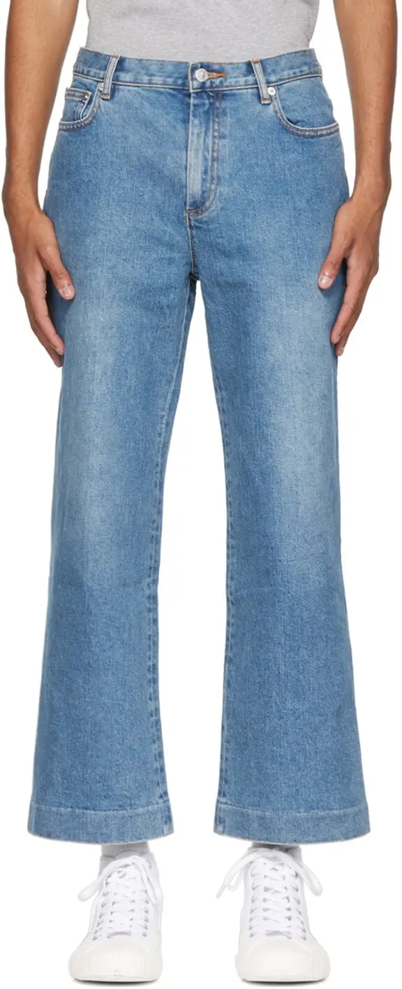 A.p.c. Cropped Sailor Jeans - Blue