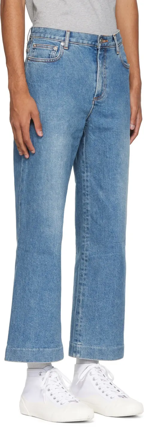 A.p.c. Cropped Sailor Jeans - Blue