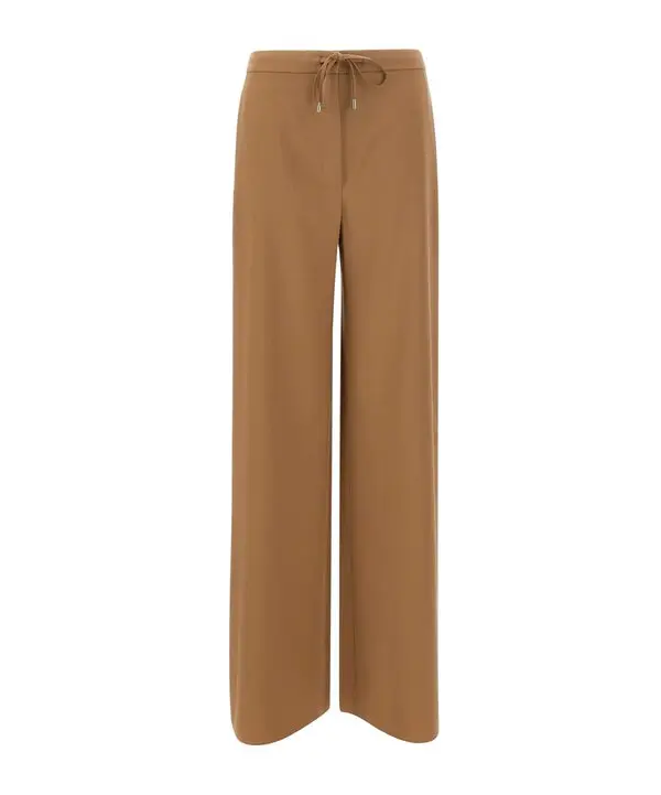 Max Mara Wide Leg Trousers With Drawstring Waist - Brown