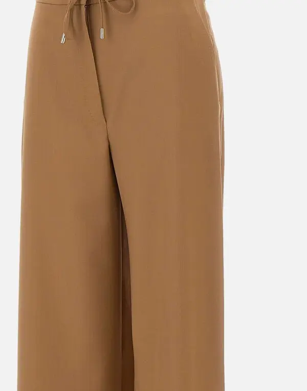 Max Mara Wide Leg Trousers With Drawstring Waist - Brown