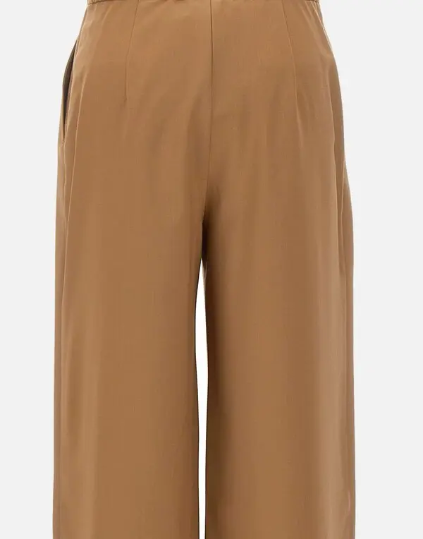 Max Mara Wide Leg Trousers With Drawstring Waist - Brown