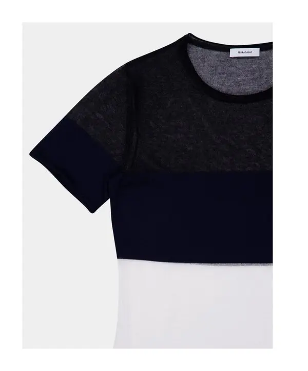 FERRAGAMO Panelled Crewneck T-shirt - Black