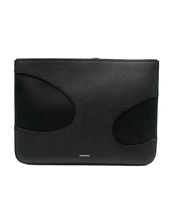 FERRAGAMO Leather Cut-out Detail Handbag - Black