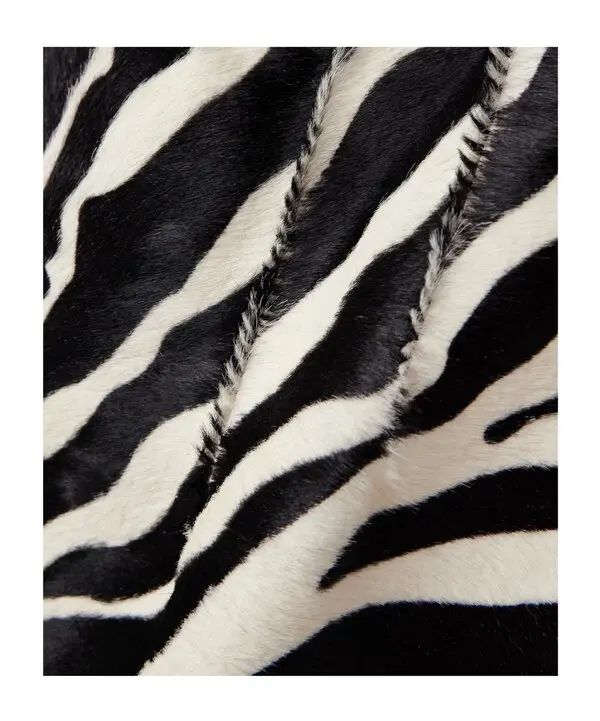 Khaite Loxley Zebra-print Calfskin Midi Skirt - Black
