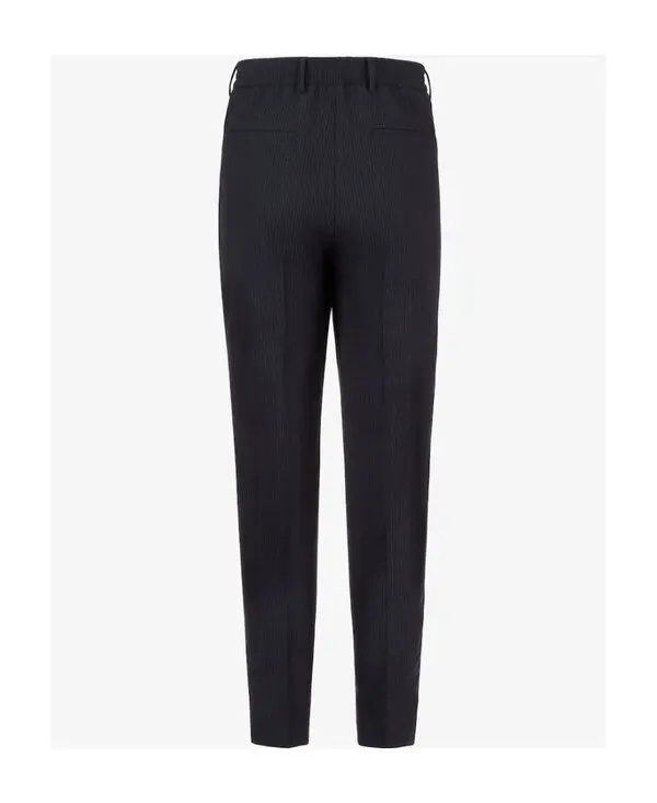 Fendi Straight-leg Tailored Pants With Ff Stripes Jacquard - Blue