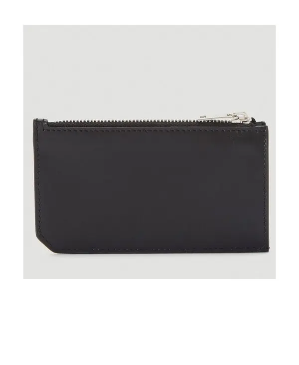 Saint Laurent Logo Detailed Zip-up Cardholder - Black