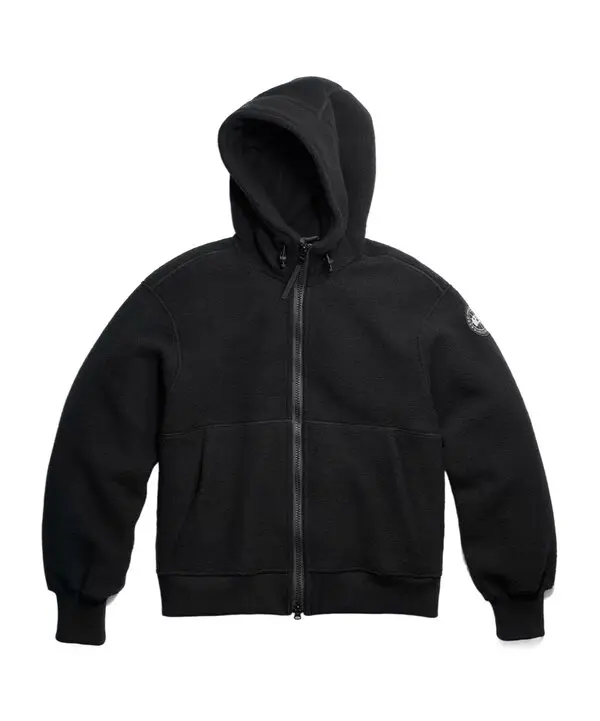 Canada Goose Zip Up Fleece Hooded Jacket - Black