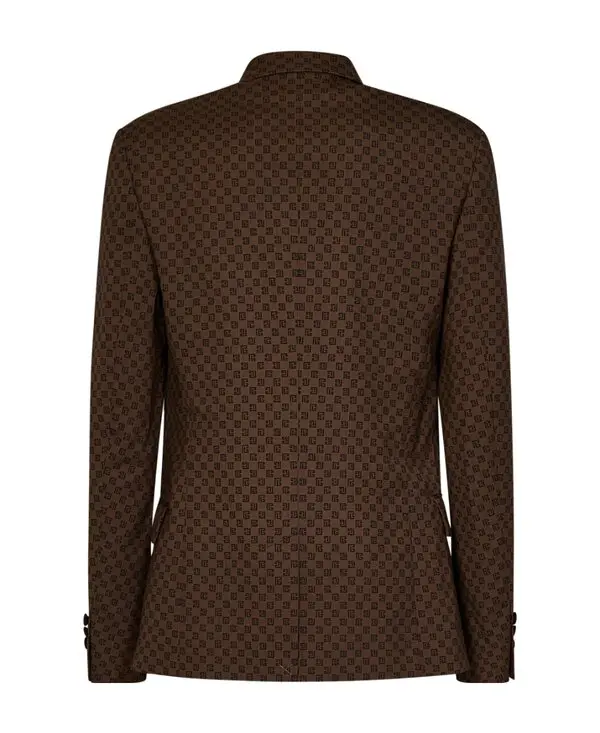 Balmain Monogram-jacquard Double-breasted Blazer