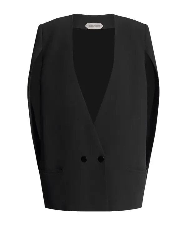Alberta Ferretti Shawl-sleeved Double-breasted Suit Jacket