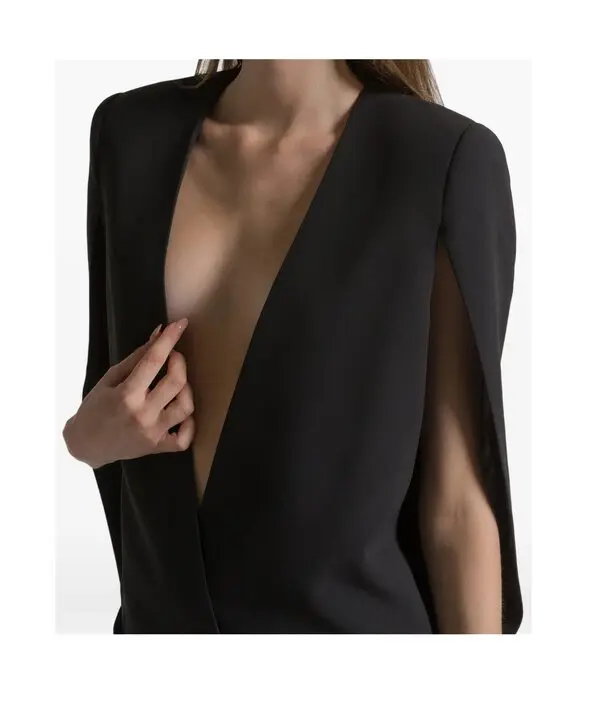 Alberta Ferretti Shawl-sleeved Double-breasted Suit Jacket