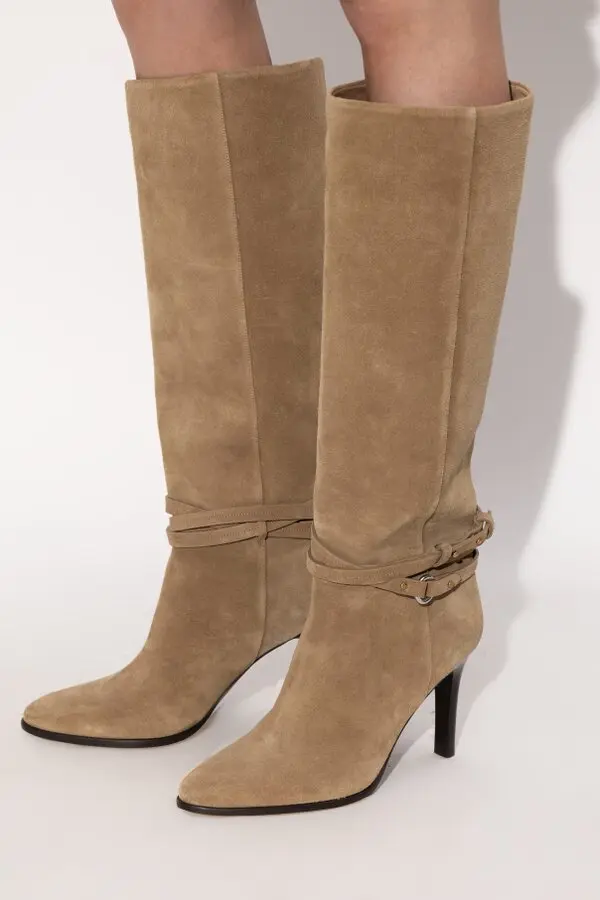 Isabel Marant Étoile Léva Knee-high Stiletto Boots With Buckle Detail