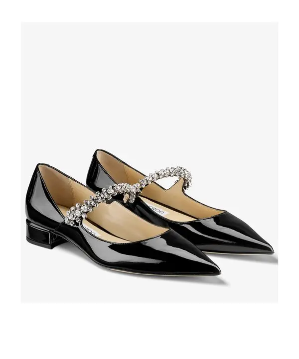 JIMMY CHOO Bing Embellished Pointed-toe Flats