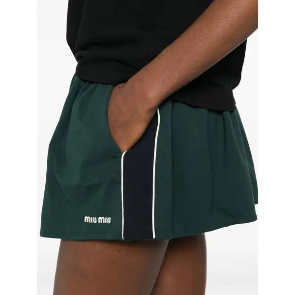 Miu Miu Logo-embroidered Mini Skirt