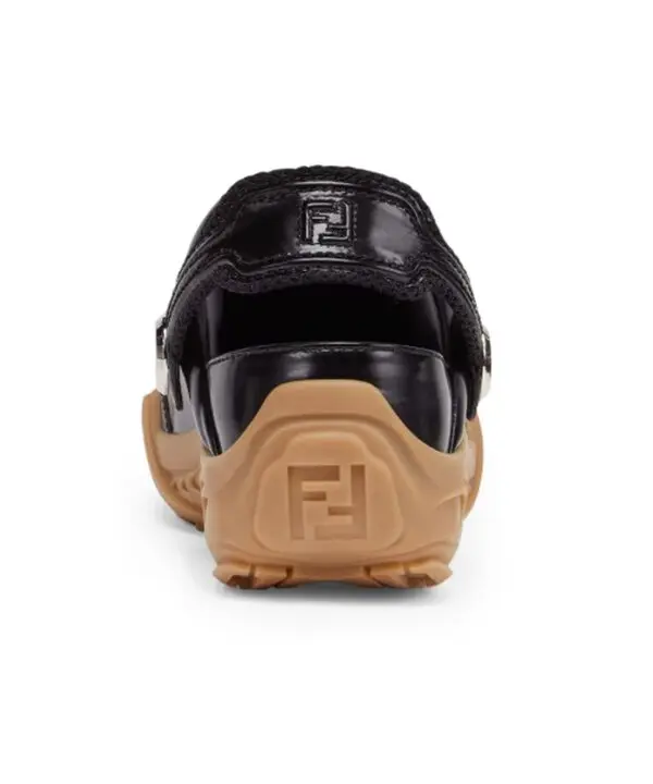 Fendi Leather Slip-on Clogs With Ff Detail