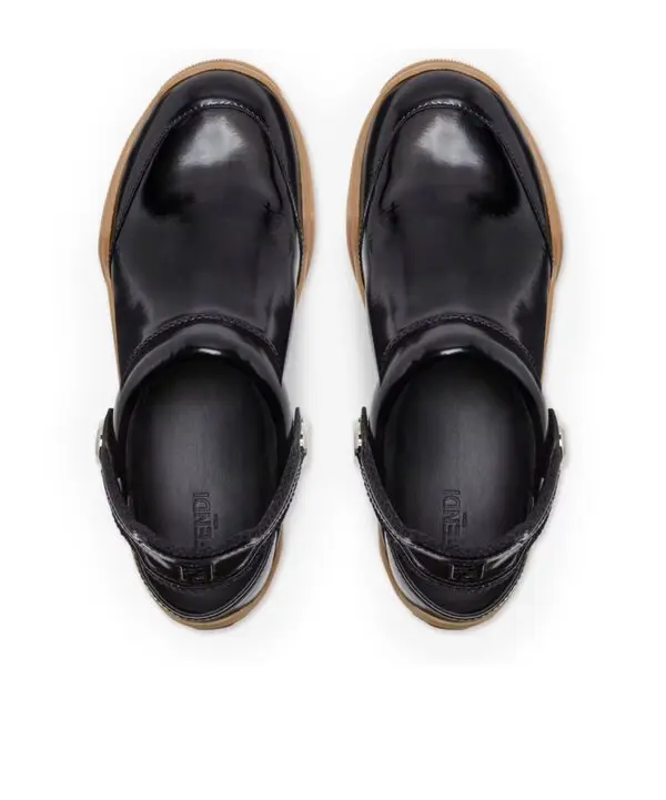 Fendi Leather Slip-on Clogs With Ff Detail
