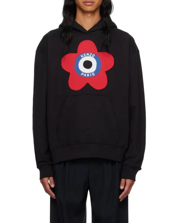 Kenzo Logo Embroidered Drop Shoulder Hoodie