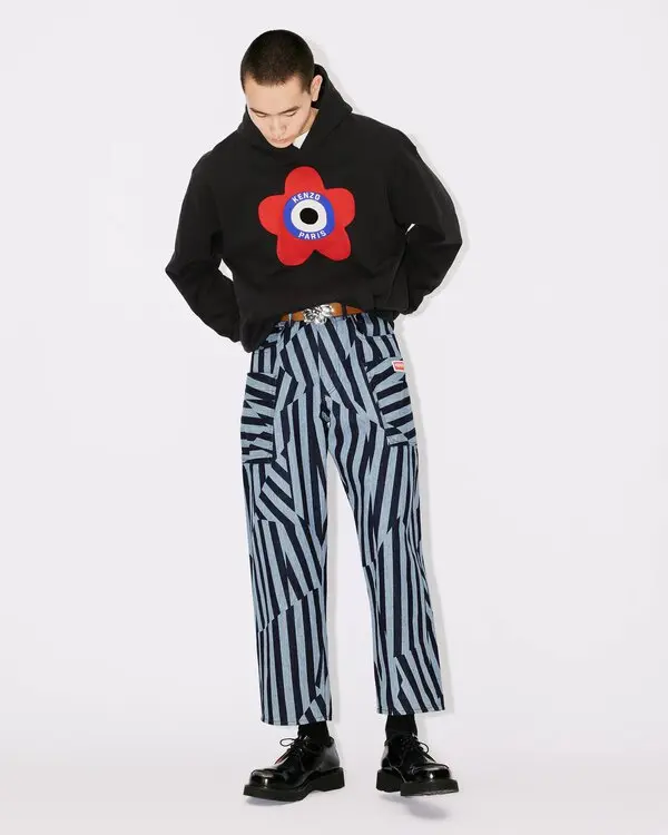 Kenzo Logo Embroidered Drop Shoulder Hoodie